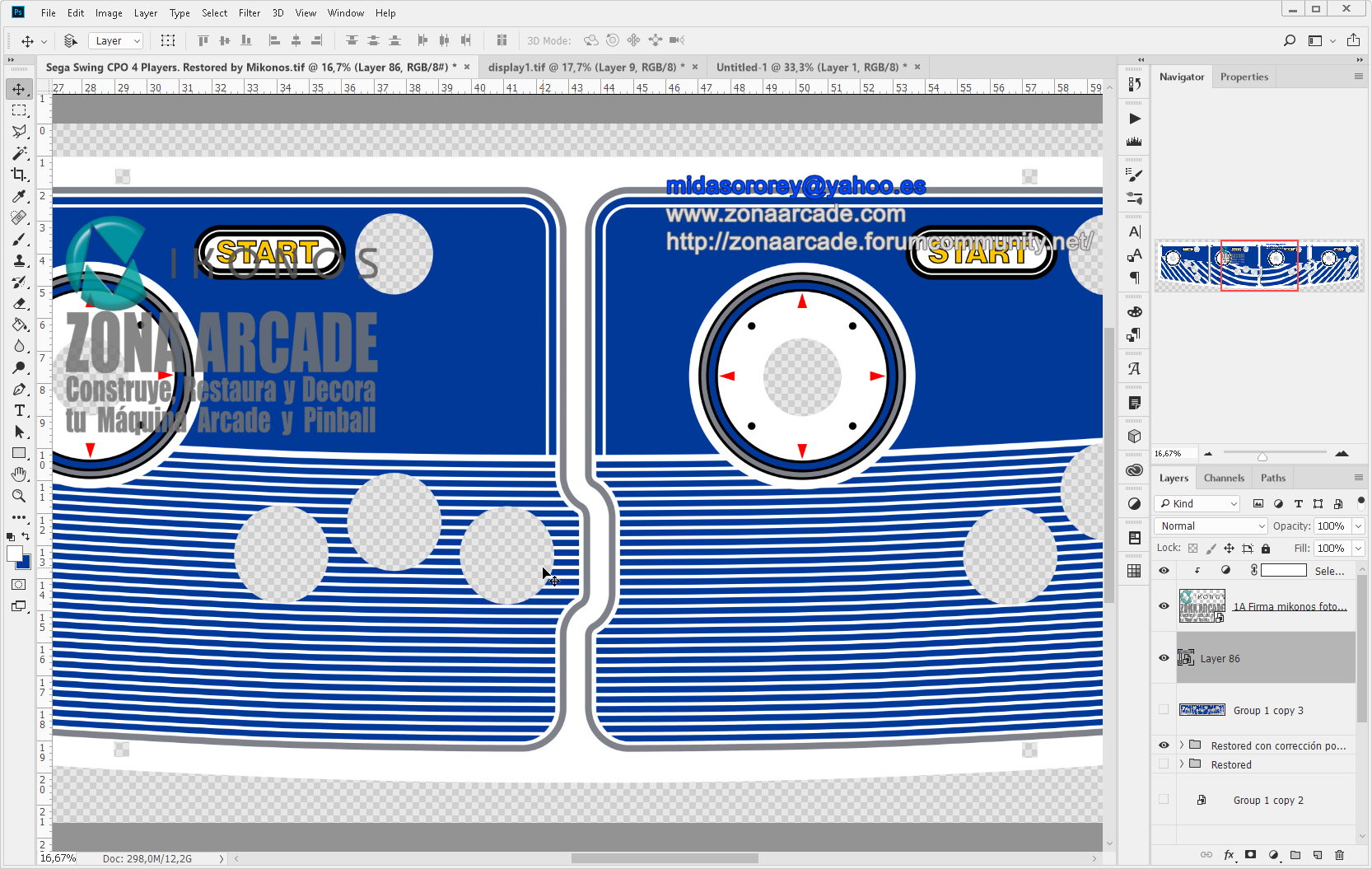 "SEGA SWING 4 PLAYER CONTROL PANEL OVERLAY / CPO" (SEGA) scanned files in restoration process in ...